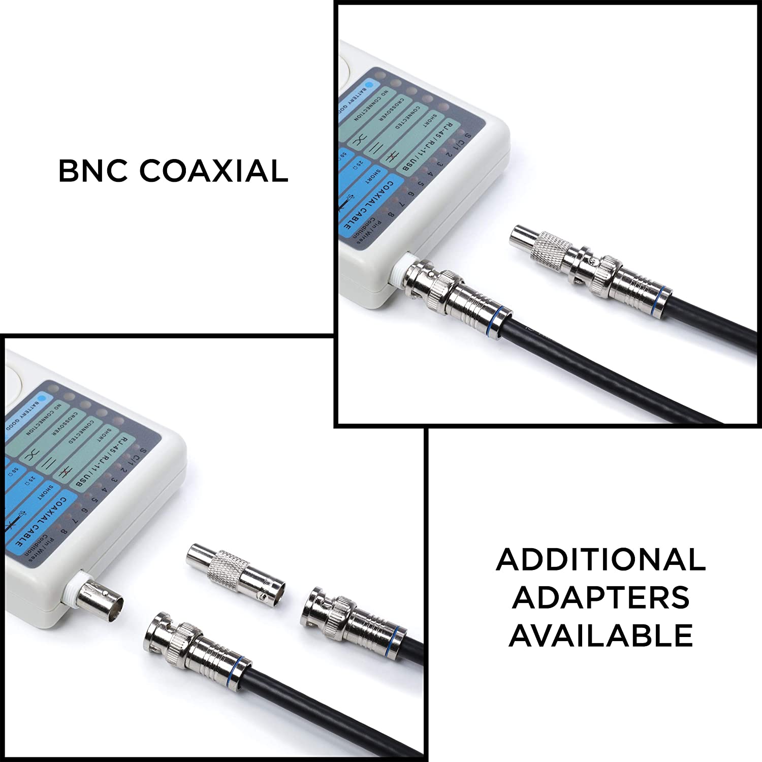 Universal Network Cable Tester Tool - BNC, RJ45, RJ11, USB 4-in-1 Wire ...